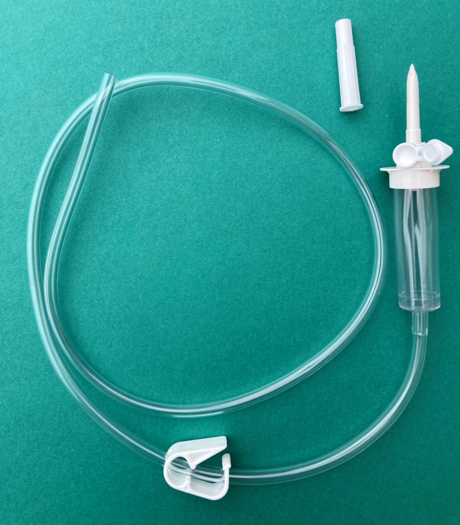 Spike with Drip-chamber and draw-off tube. (IV Kits) – Sterimatic Worldwide
